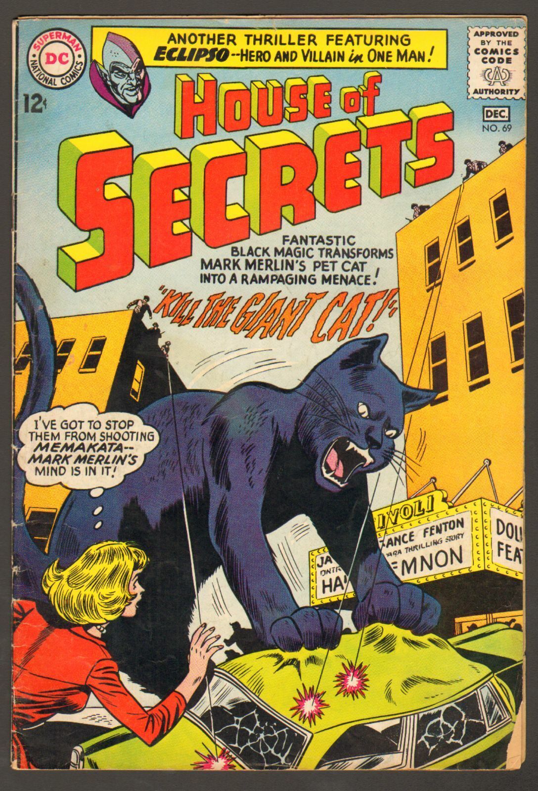 House of Secrets #69 -Kill the Giant Cat!- 1964 (Grade 5.0/5.5) WH ...