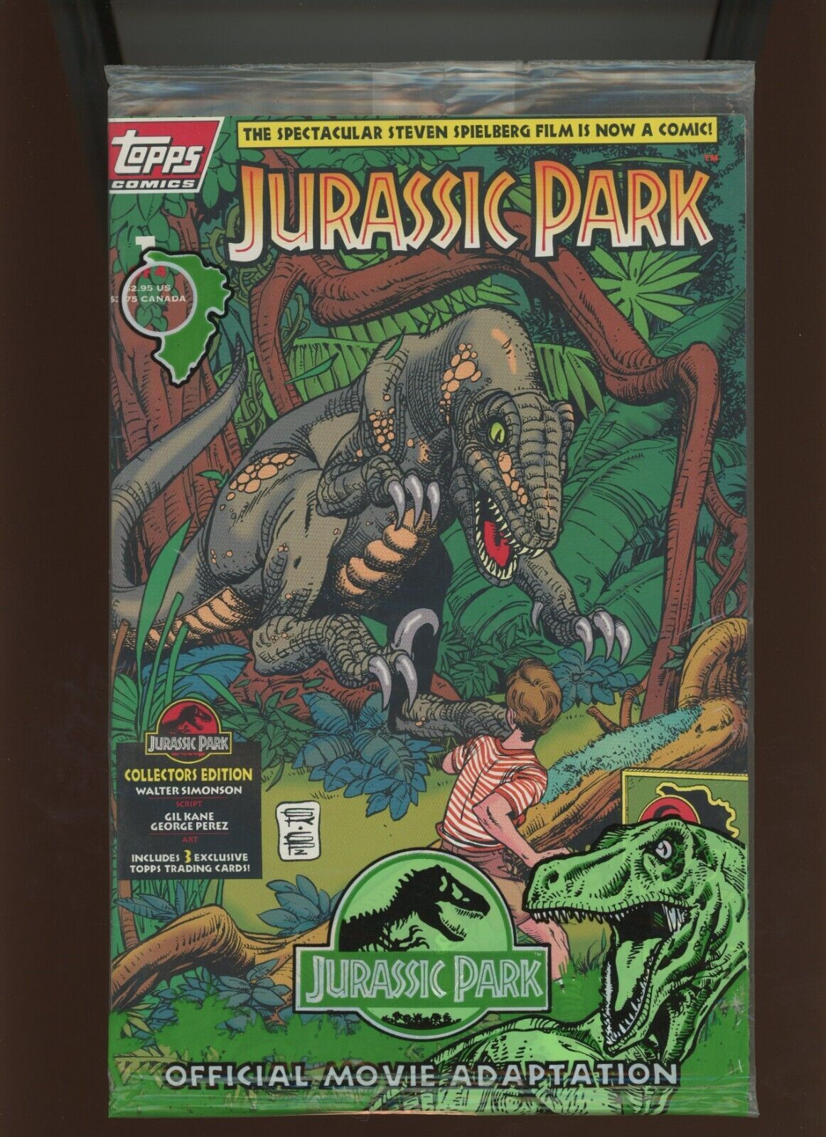 (1993) Jurassic Park #1: KEY Issue! Polybagged With Trading Cards! (9.0 ...
