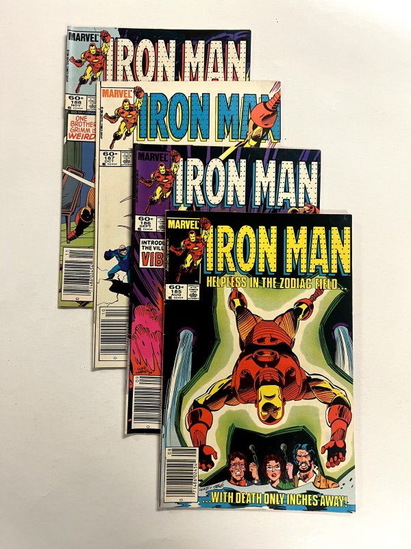 4 Iron-Man Marvel Comic Books #185 186 187 188 Spiderman Iron-Man Thor ...