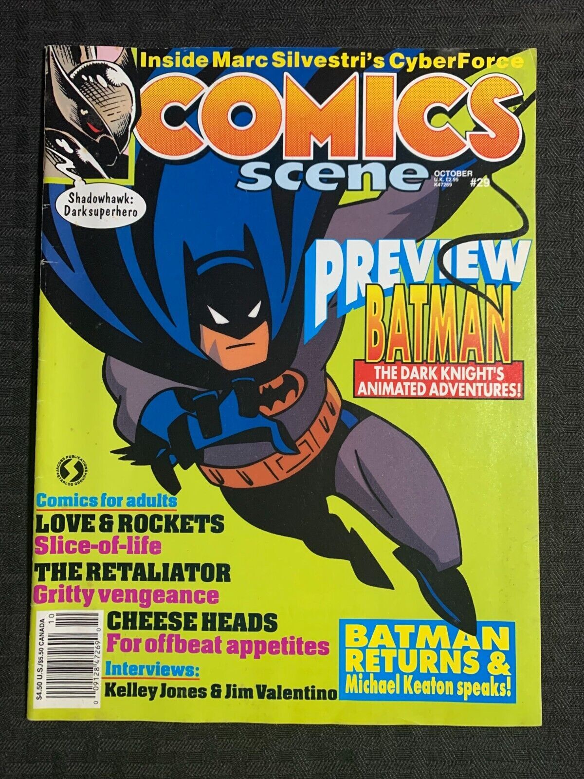 1992 COMICS SCENE Magazine #29 FN 6.0 Batman Animated Adventures ...