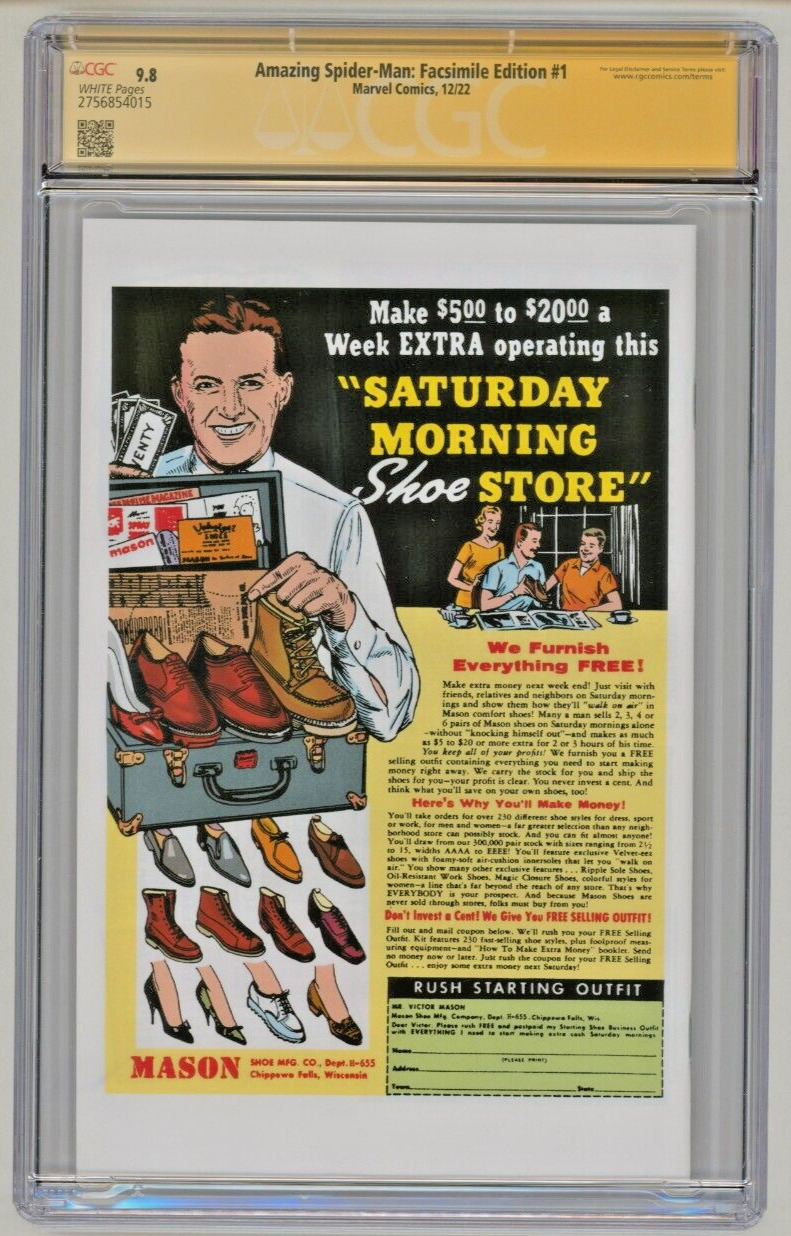 Sam Raimi SIGNED & WITH GREAT POWER CGC SS 9.8 Amazing Spiderman #1 ...