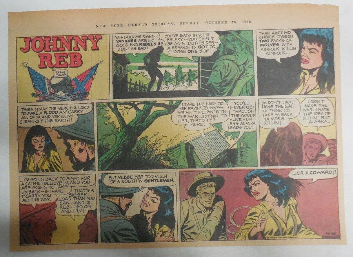 Johnny Reb Sunday by Frank Giacoia & Jack Kirby from 10/26/1958 Half Page Size! | Comic Books ...