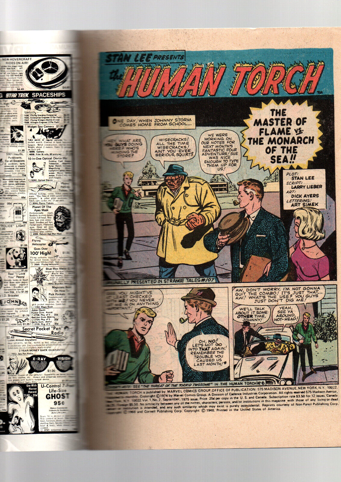 Human Torch vol.2 #7 - reprint Strange Tales #107 - vs Namor - 1975 ...