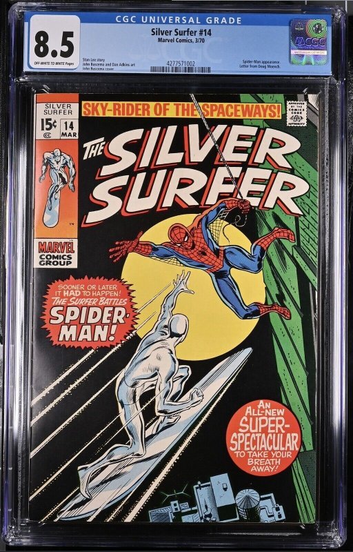 Silver Surfer 14 CGC 8.5 1970 Classic Spider-Man VS Silver Surfer ...