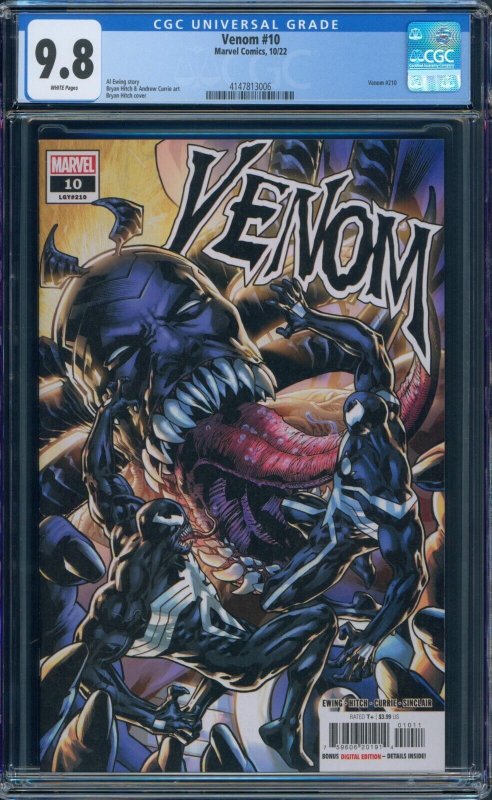 Venom #10 CGC 9.8 Hitch Cover A 1st Mention of a 7th Venom Marvel 2022 ...
