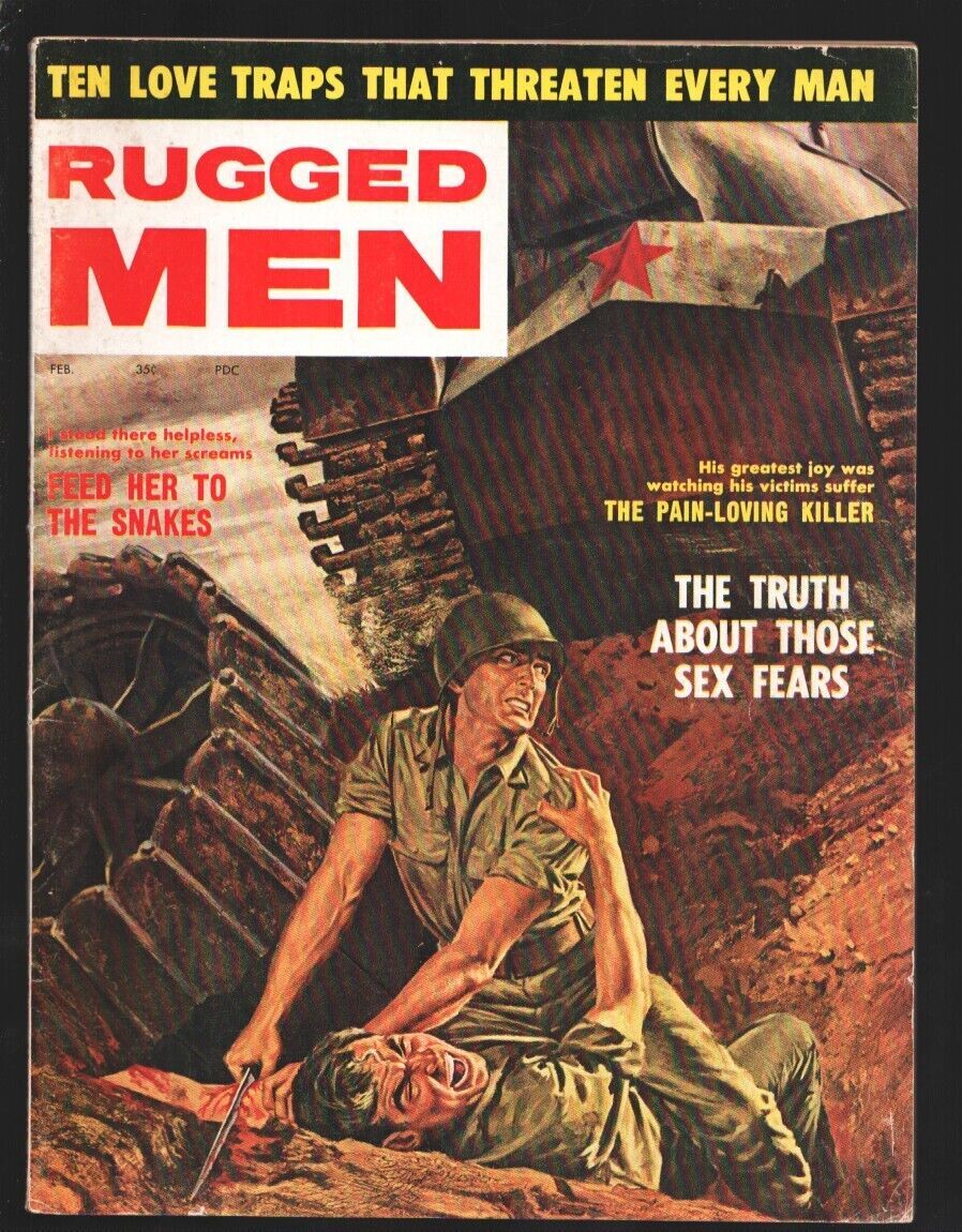 Rugged Men 2/1961-Brutal war cover-Clarence Doore interior bondage art ...