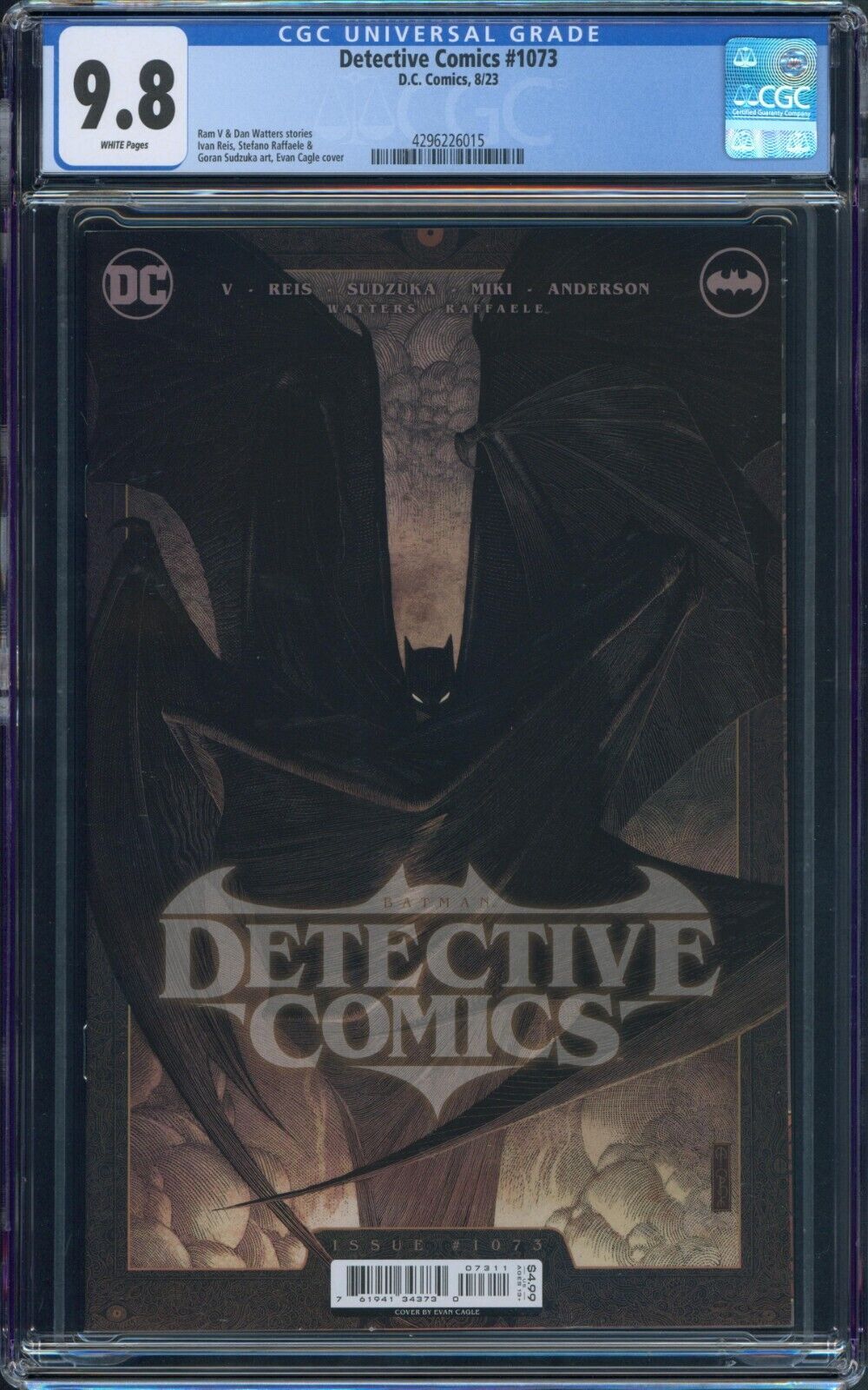 Detective Comics #1073 CGC 9.8 White Pages Evan Cagle Cover A DC 2023 ...