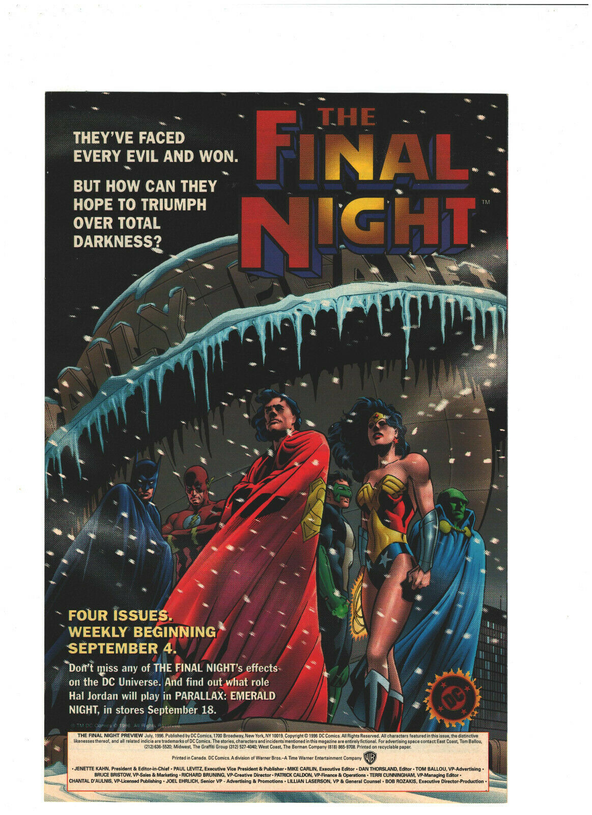 Final Night Special Sneak Preview VF 8.0 DC Comics 1996 Promo Superman ...