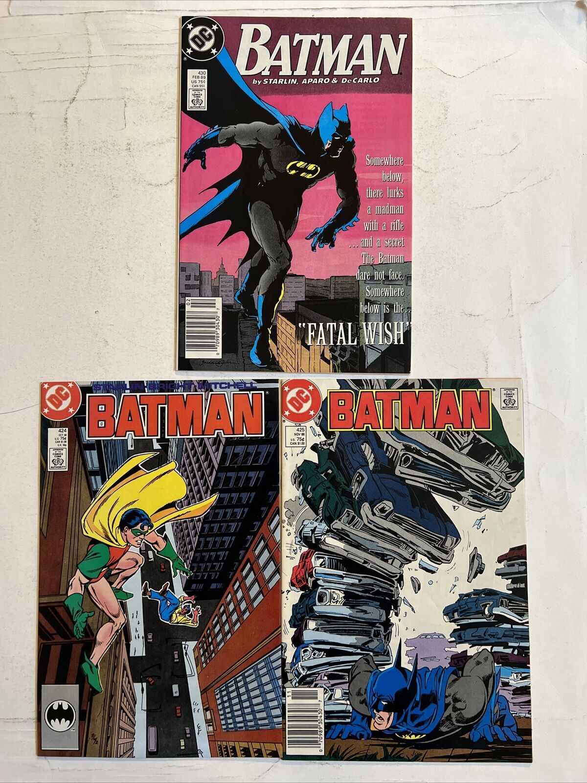 Batman #424 425 430 All Signed By Jim Starlin DC Comics 1988 See ...