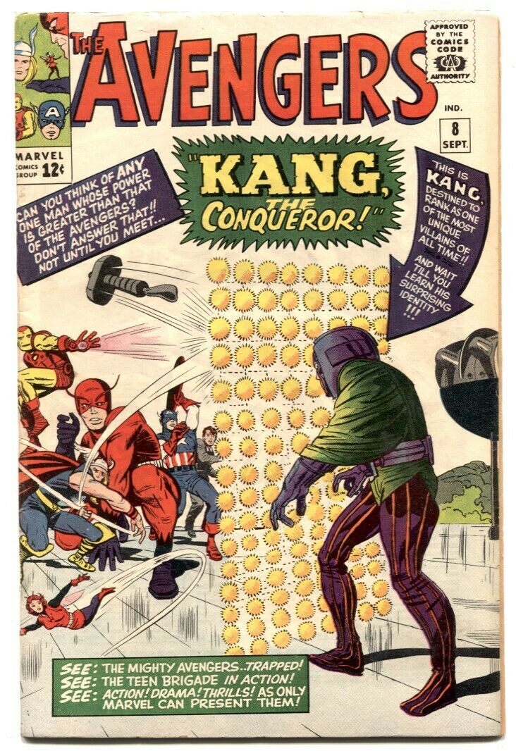 Avengers #8 1964-FIRST KANG- Key Marvel Silver Age FN | Comic Books ...