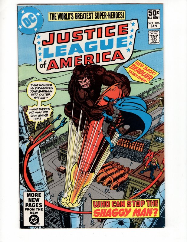 Justice League of America #186 SHAGGY MAN! GEORGE PEREZ | Comic Books ...