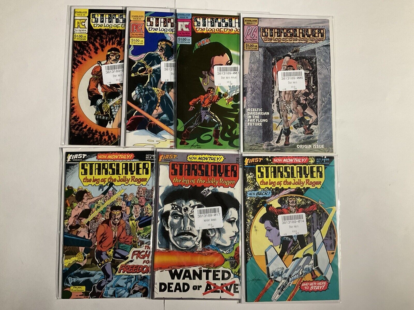 Starslayer 1 4-9 4 5 6 7 8 9 NM Near Mint Pacific Comics LOT of 7 ...