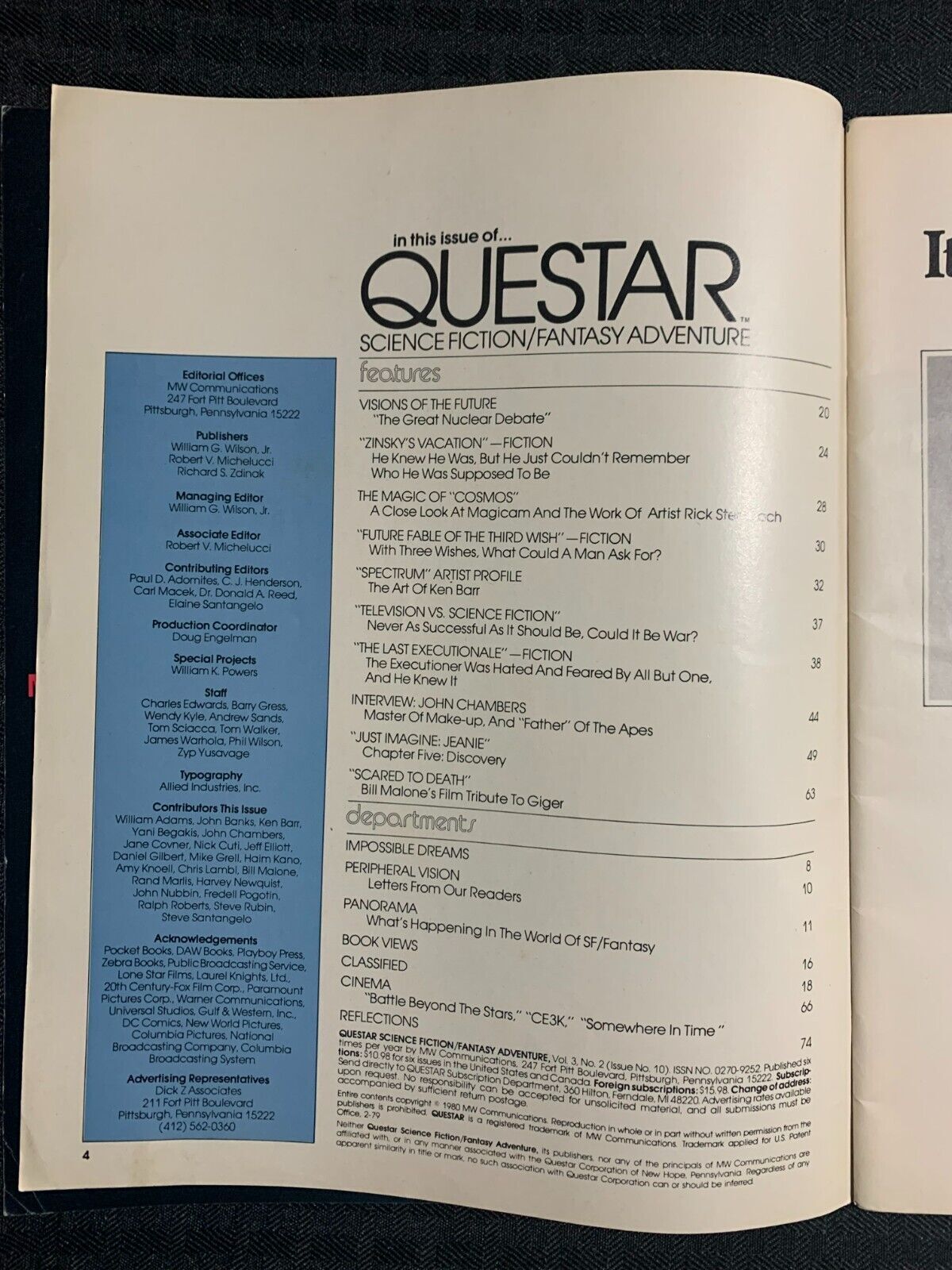 1980 Dec QUESTAR Magazine #10 VG+ 4.5 The Art of Ken Barr | Comic Books ...