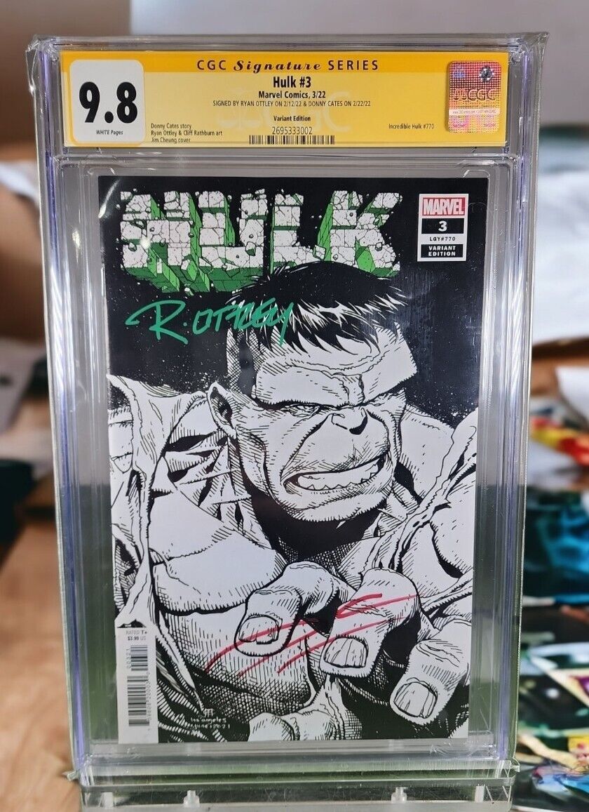 Hulk #3 (2022) Marvel CGC 9.8 White Jim Cheung Variant 2x SIGNED CATES ...
