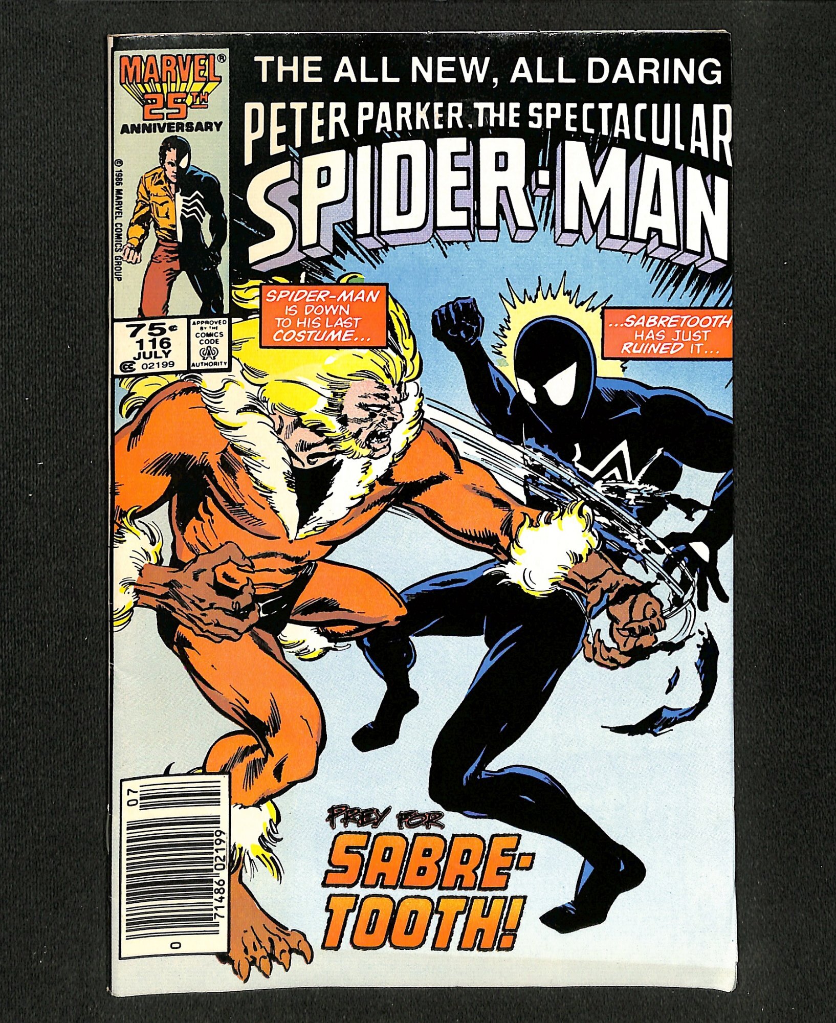 Spectacular Spider-Man #116 Newsstand Variant Sabretooth Appearance ...