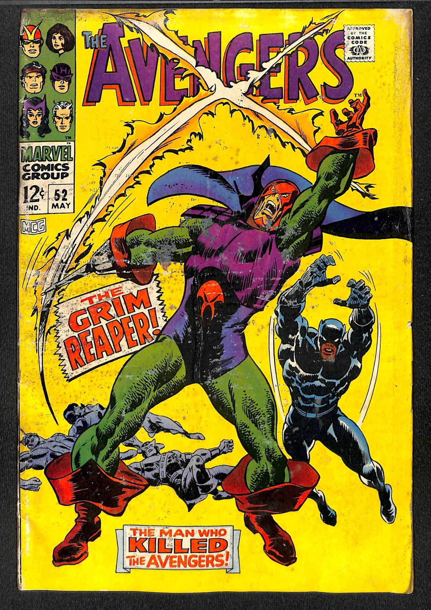 Avengers #52 GD 2.0 1st Grim Reaper! Marvel Comics Thor Captain America ...