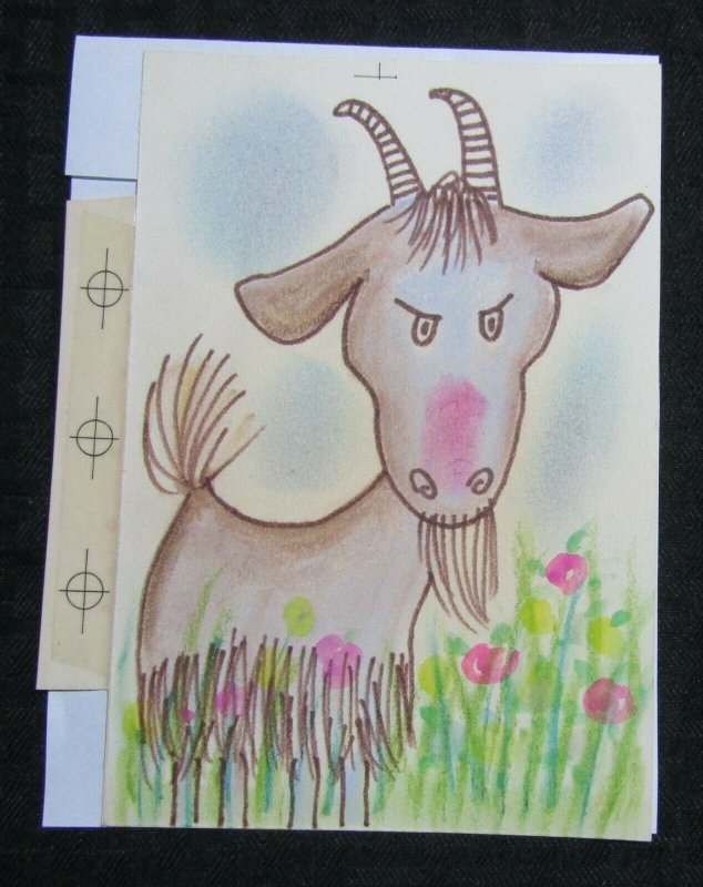 GET WELL SOON Cartoon Angry Billy Goat 5x7" Greeting Card Art #C9622 ...