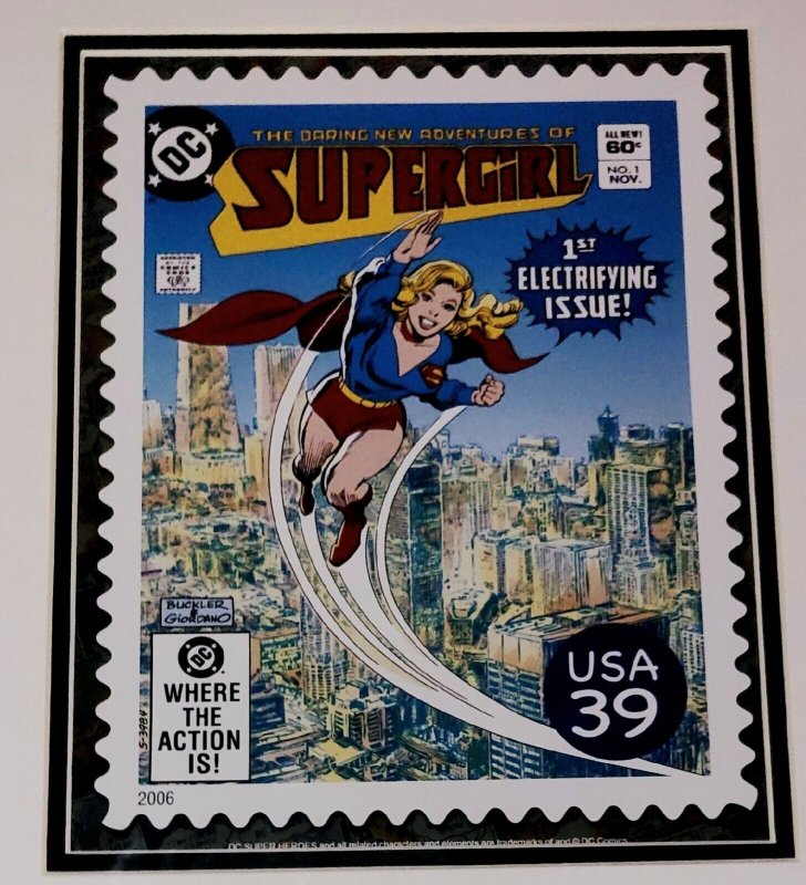 12×16 SUPERGIRL DC 2006 Comic Con Stamp Art USPS/SDCC 1st DAY Art ...