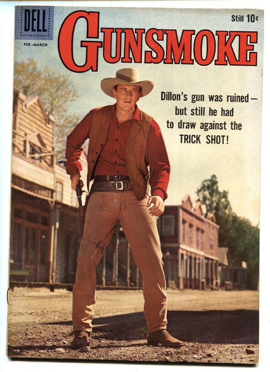 Gunsmoke #13 comic book 1959-Photo cover - James Arness Western Dell VF ...