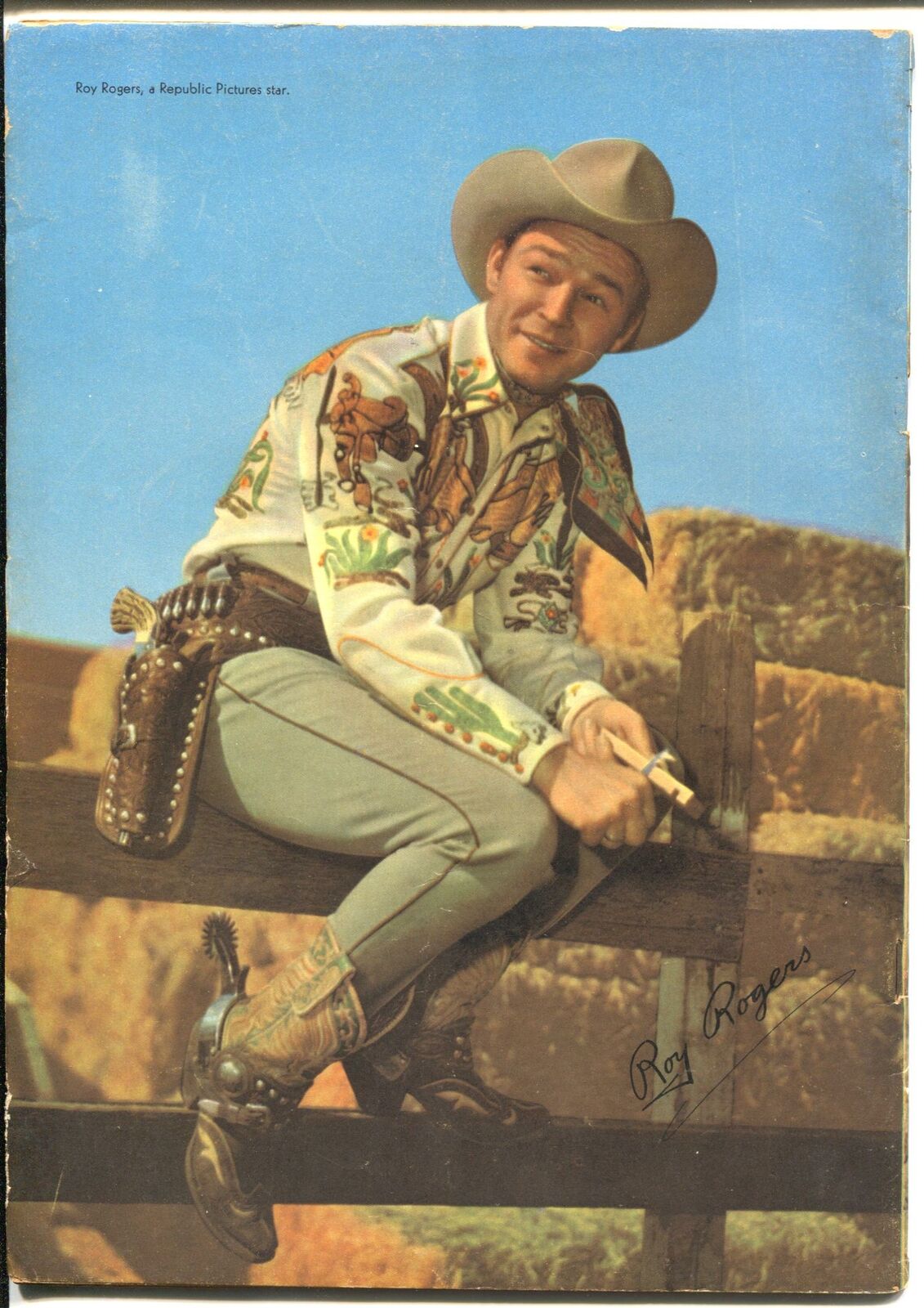 Roy Rogers #28 1950-Dell Republic films photo cover-Micale art-FN ...