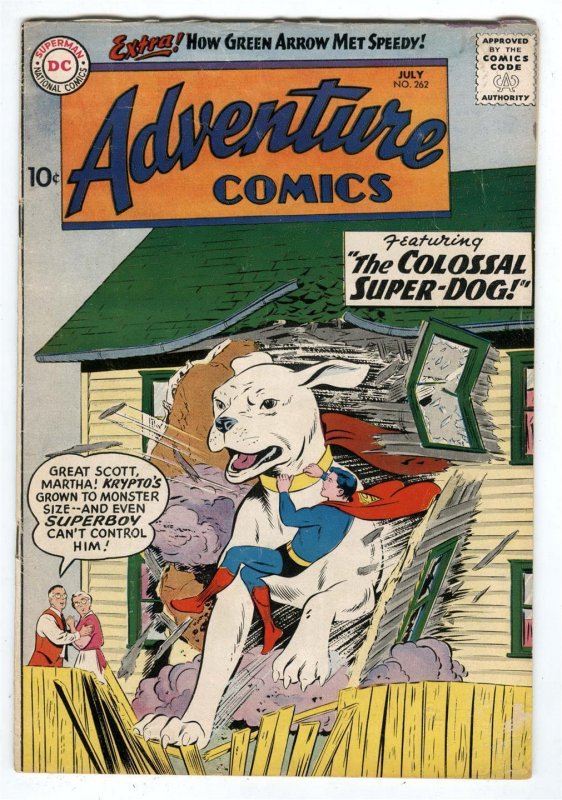 Adventure Comics #262 July 1959 Origin Speedy & Green Arrow-Superboy ...