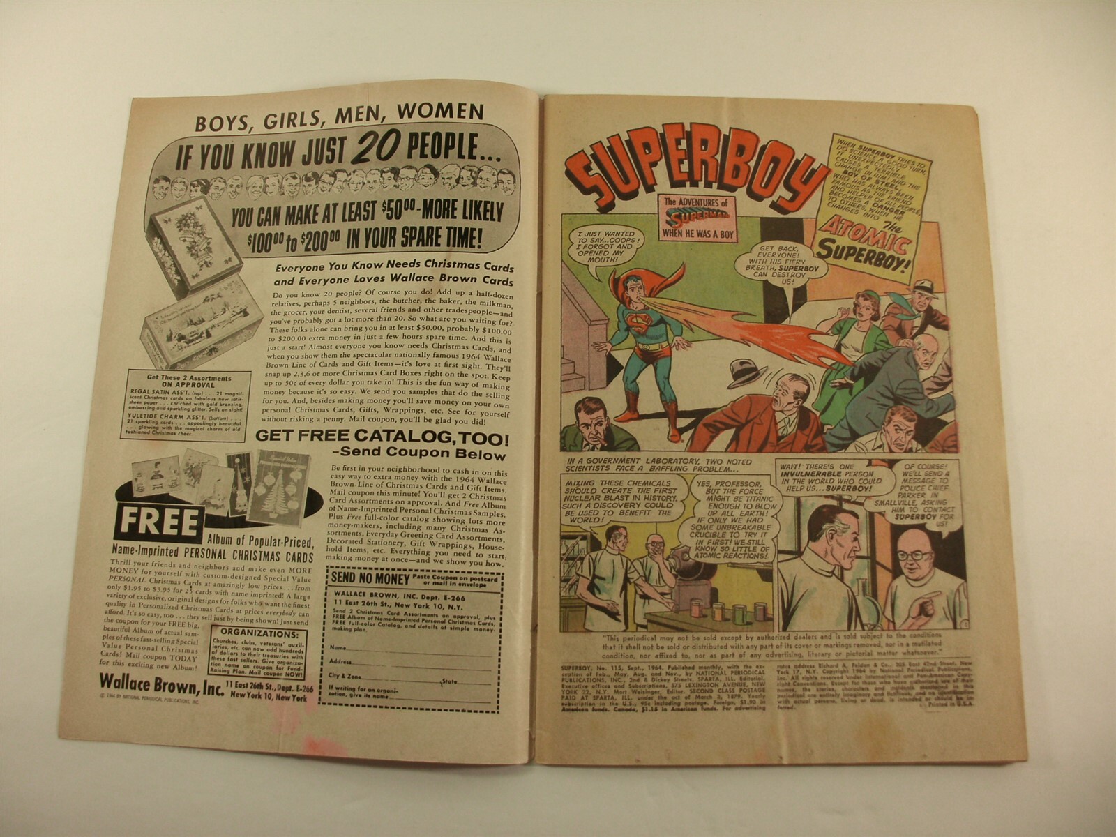 DC Comics Superboy #115 SEP 1964 (VG) features The Atomic Superboy ...