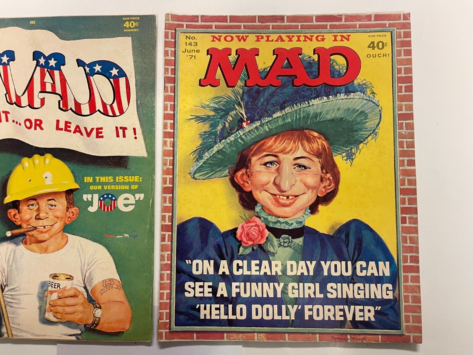 2 Mad Comic Book Humor Magazines # 143 + # 144 1971 Streisand American ...