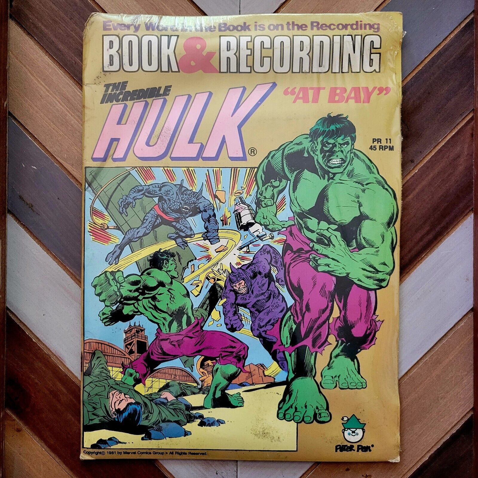 INCREDIBLE HULK Book & Recording #PR-11 SEALED (with RECORD) Peter Pan ...