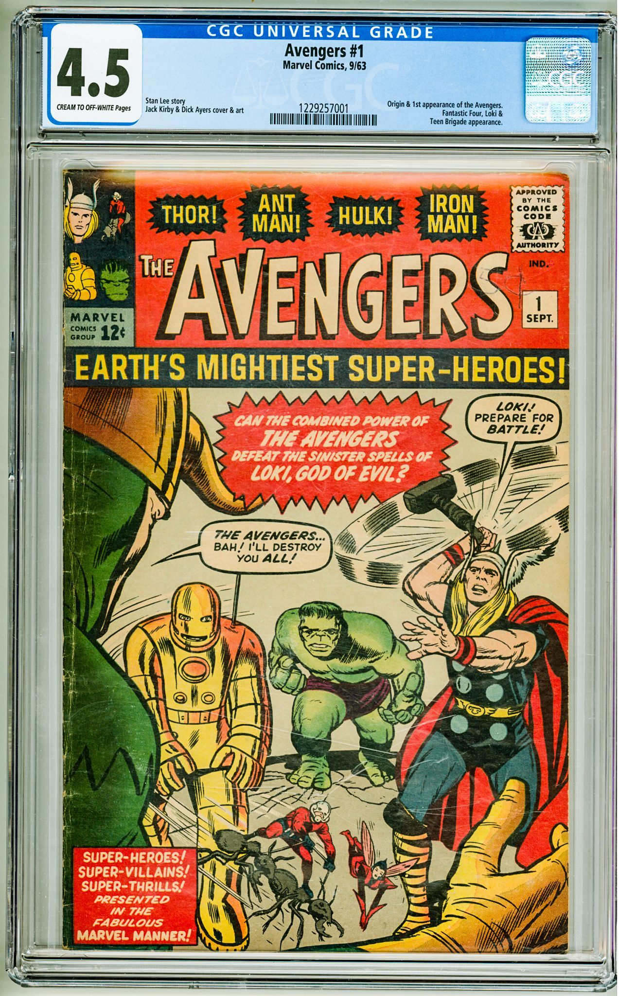 The Avengers #1 (1963) CGC 4.5! 1st Appearance of the Avengers! | Comic ...