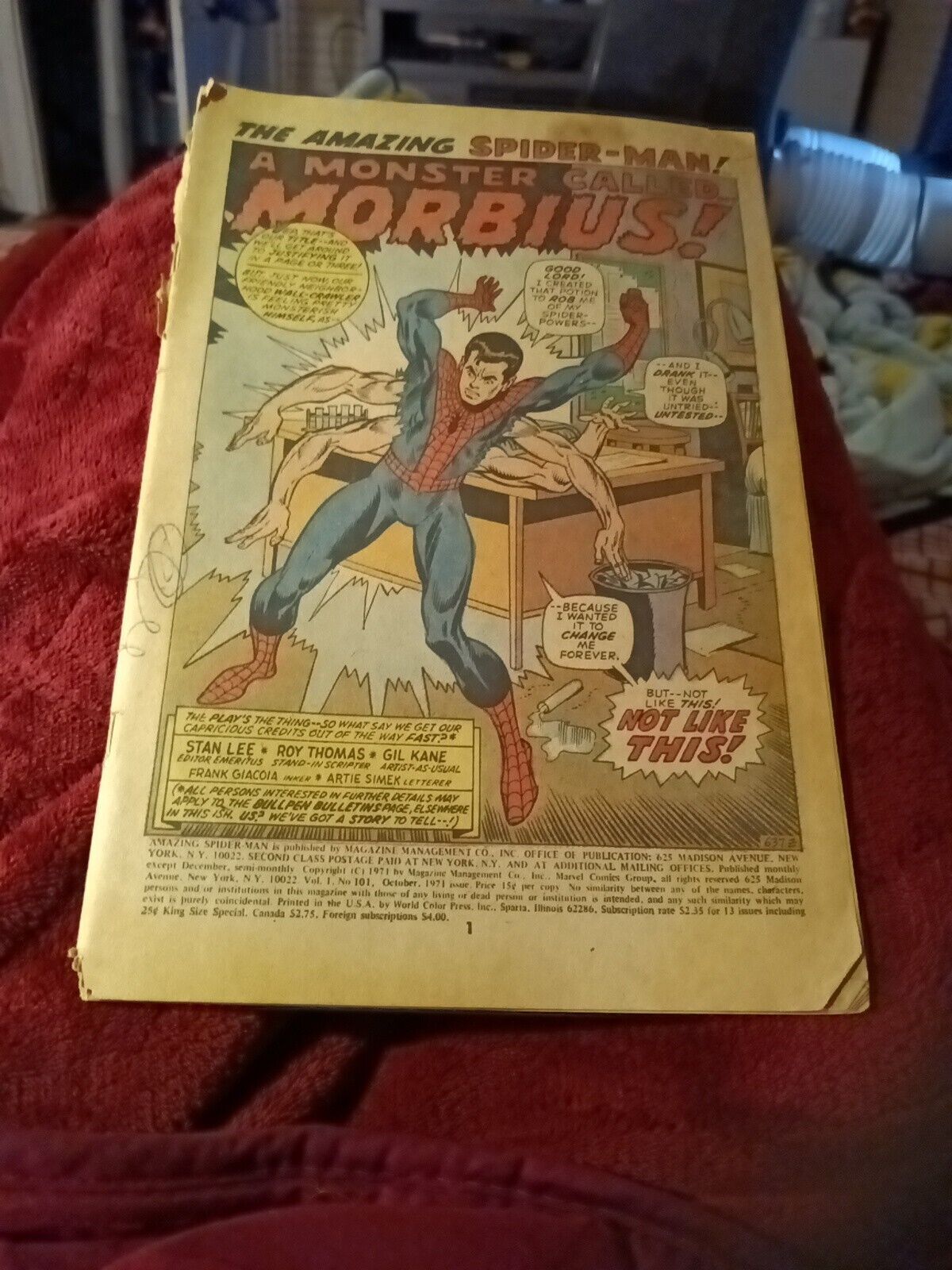 Amazing Spider-Man #101 Marvel Comics 1971 1st Appearance Morbius ...