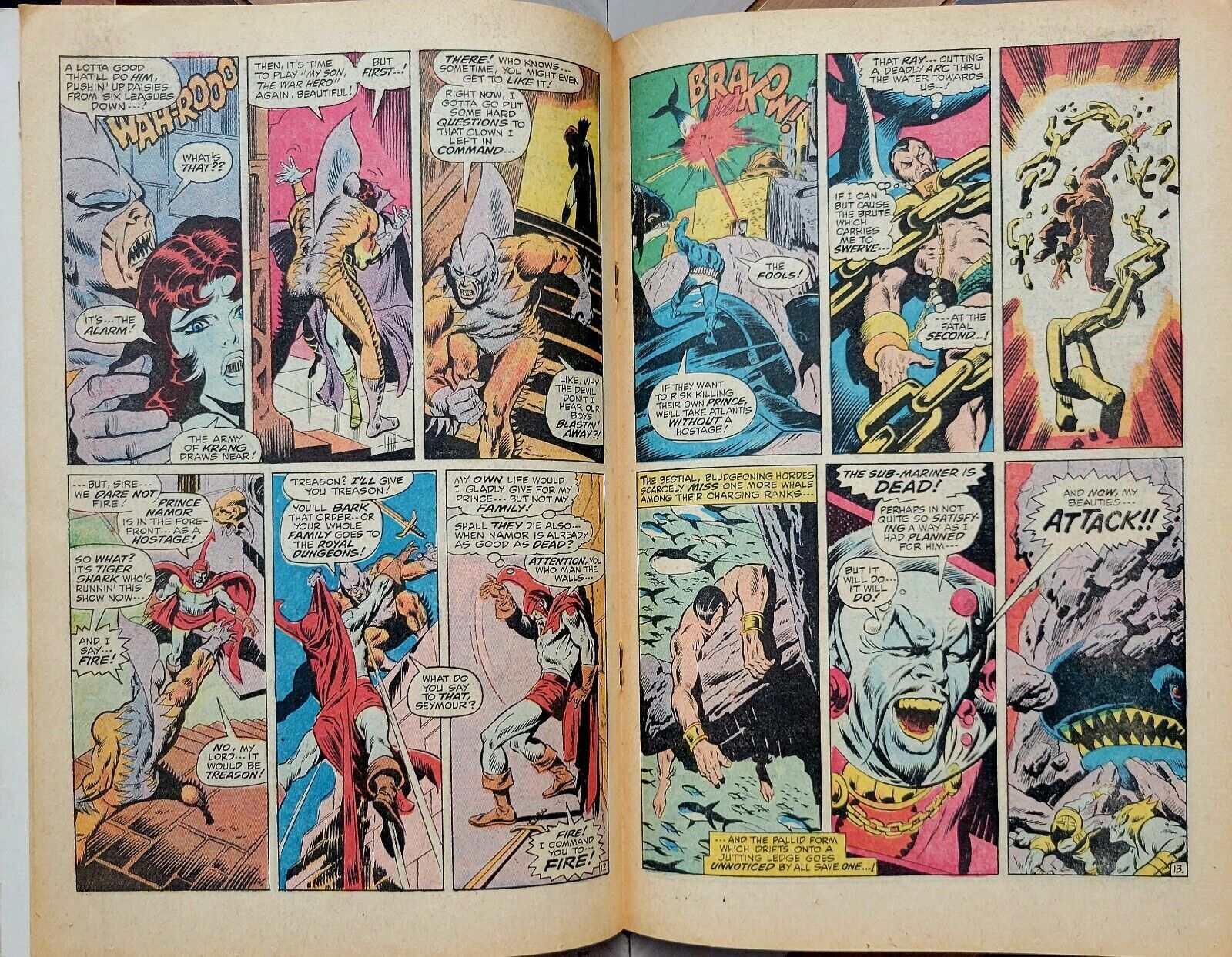 Sub-Mariner #24 VG (Marvel 1970) TIGER SHARK, LADY DORMA, ORKA, Buscema Cover | Comic Books ...