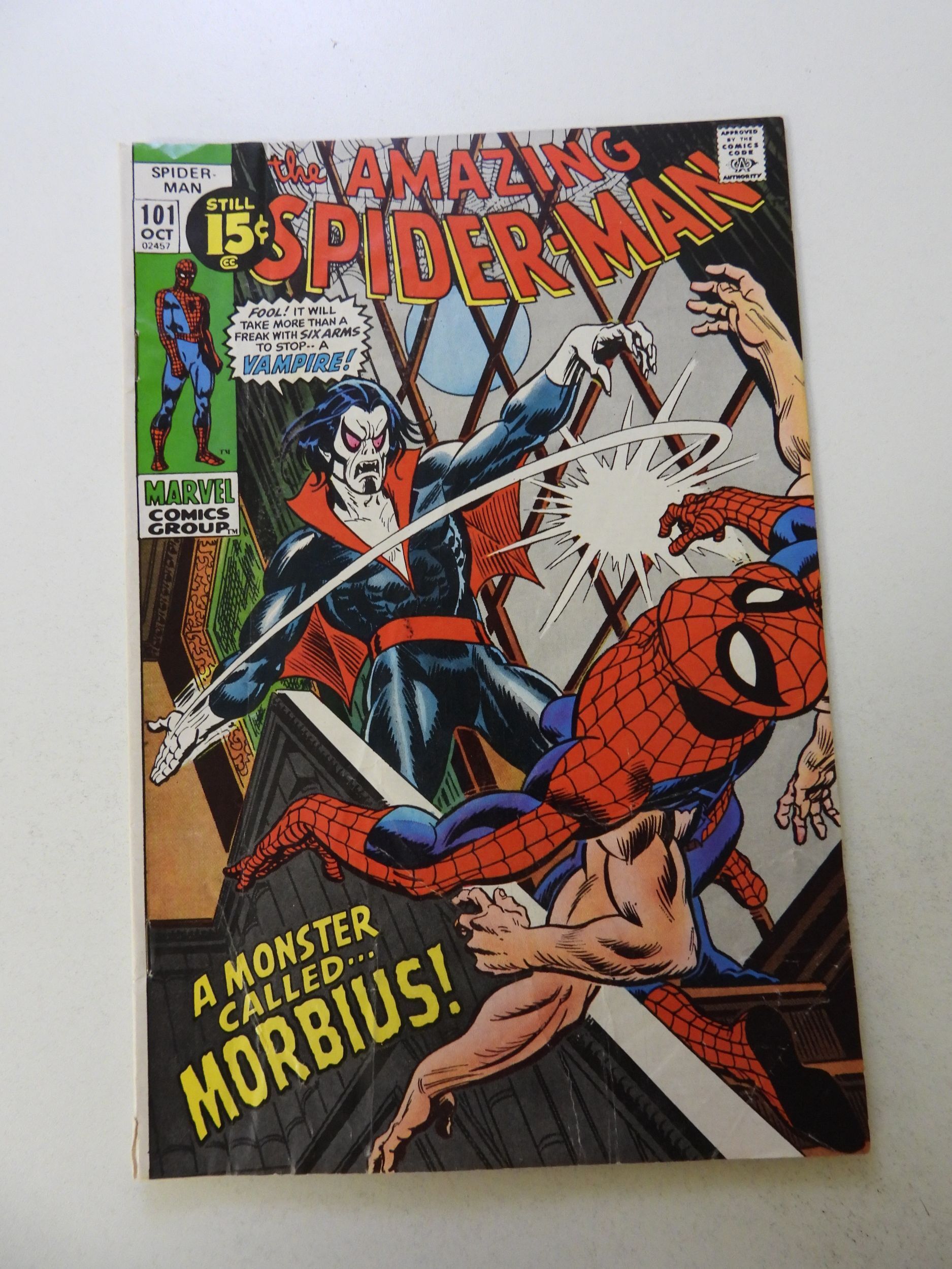 The Amazing Spider-Man #101 (1971) 1st Morbius VG- condition 1/4" spine ...