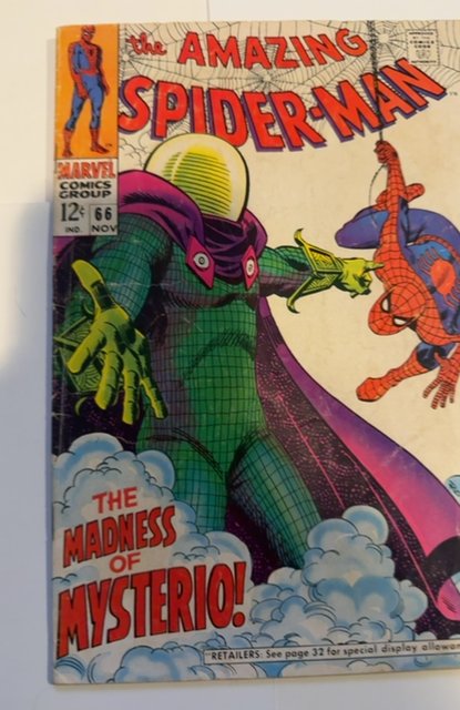 The Amazing Spider-Man #66 (1968)madness of Mysterio cover wear/ light ...