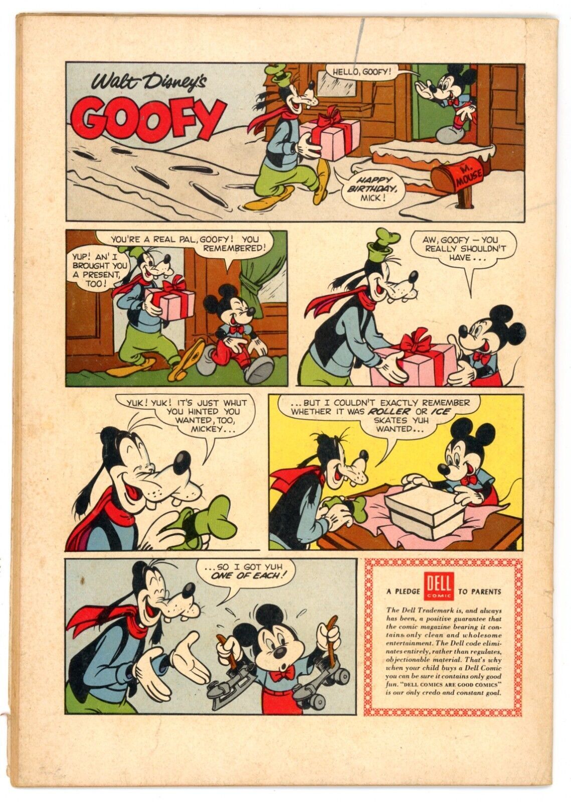 Walt Disney’s Goofy 802 VG 4.0 Silver Age Dell 1957 Mickey Mouse ...
