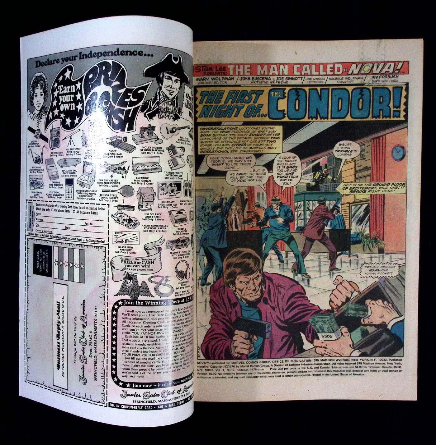 Nova #2 Oct 1976, 1st App Richard Ryder Nova-1st Appearance of Condor/Powerhouse | Comic Books ...