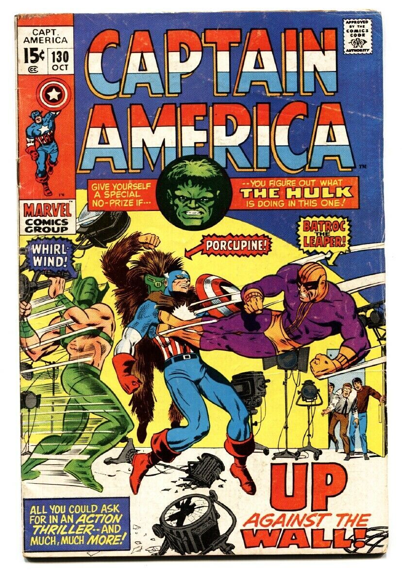 CAPTAIN AMERICA #130 1970-MARVEL COMICS Hulk Comic book | Comic Books ...