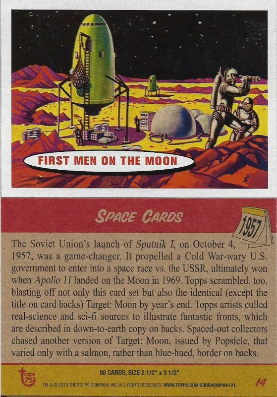 2013 Topps 75th Anniversary #14 Space Cards > 1957 | Comic Collectibles ...