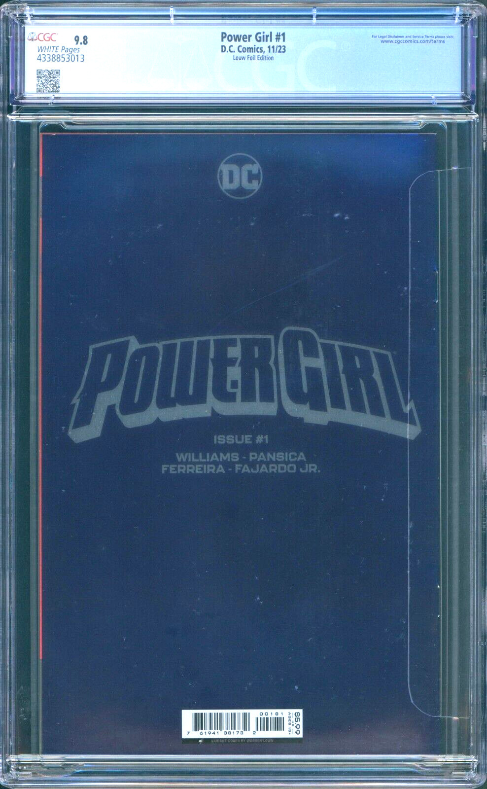 Power Girl #1 CGC 9.8 Louw Foil Variant 1st Appearance of Amalak DC ...