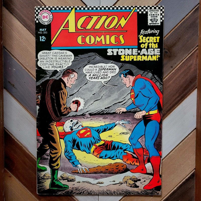Action Comics #350 FN- (DC 1967) Ft. "Stone AGE Superman" Batman, Green ...