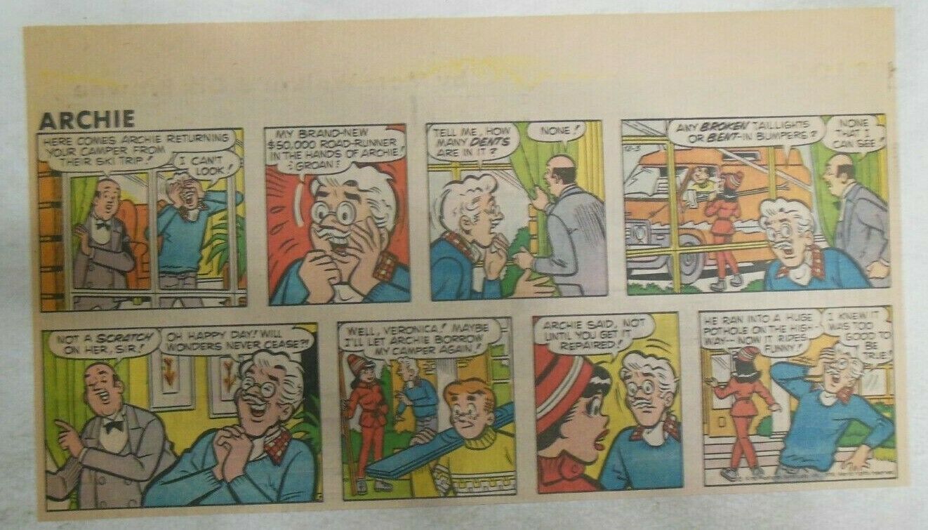 (39) Archie Sunday Pages by Dan DeCarlo from 1975 Halves & Thirds Color ...