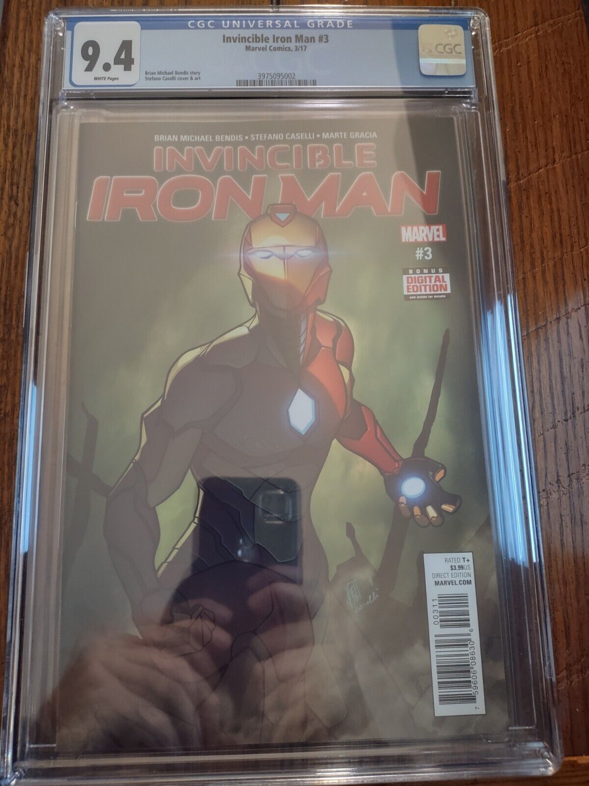 Invincible Iron Man 3 CGC 9.4 2017 Riri 1st Iron Heart Armor Key Issue ...