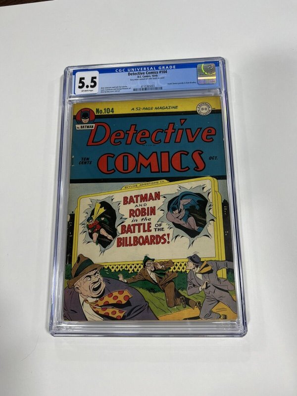 Detective Comics 104 CGC 5.5 OW Pages Minor Color Touch on Cover DC ...