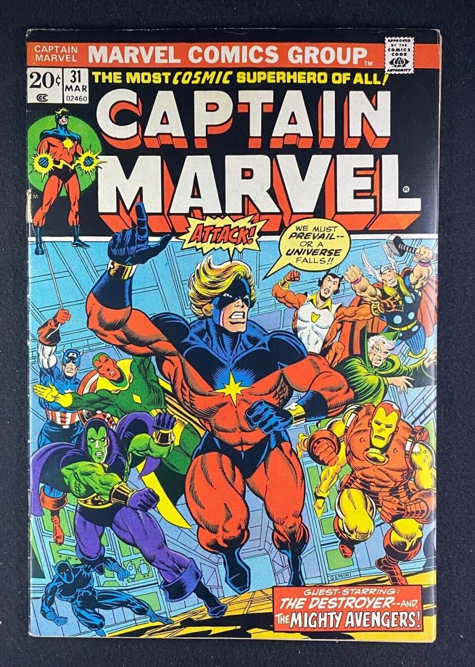 Captain Marvel (1968) #31 VG+ (5.5) Thanos Death Drax Avengers Jim ...