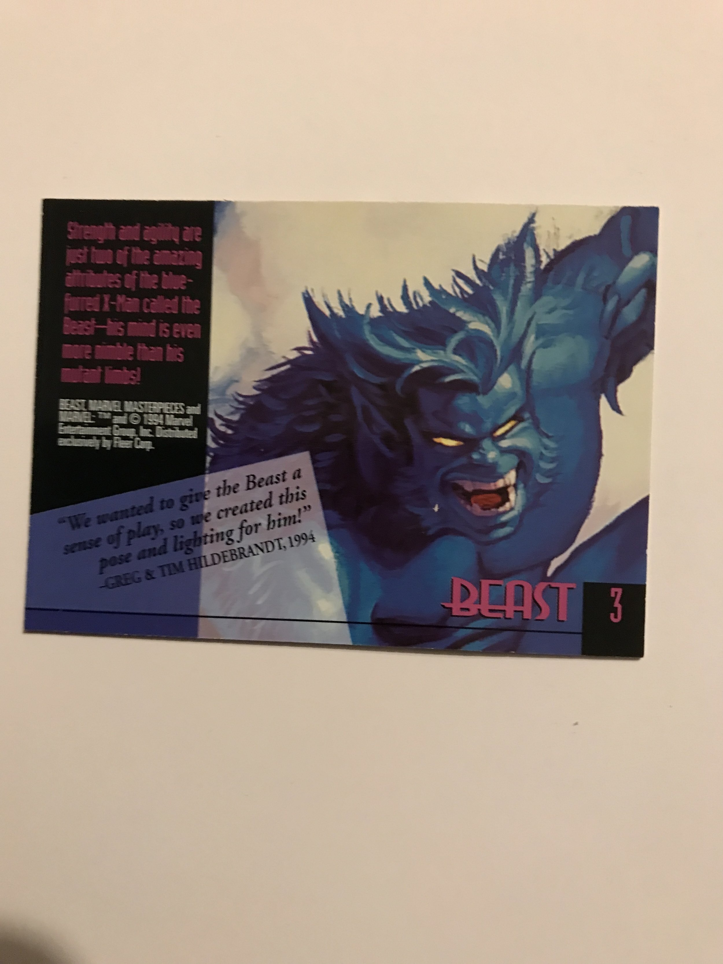 BEAST #3 card : 1994 Marvel Masterpieces, NM; Hilderbrandt art | Comic ...
