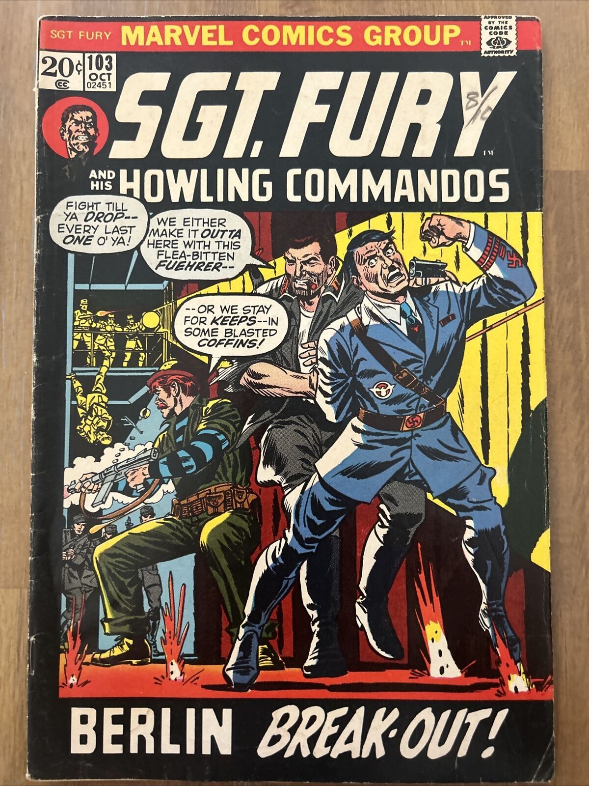 SGT. FURY and his Howling Commandos #103 (1972) Hitler Cover Marvel ...