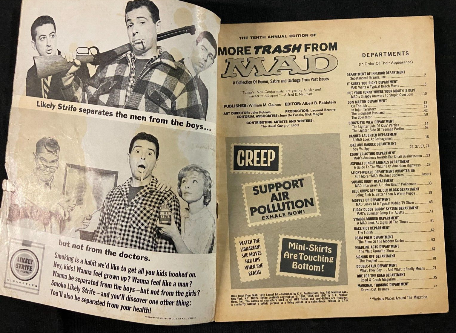 MAD Magazine Special 10th Annual Edition (Missing Sticker Insert) VG ...