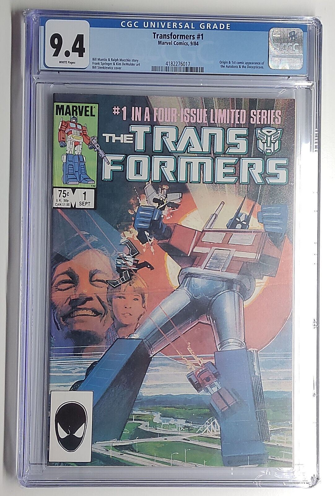 Transformers #1 (1984) 1st Appearance of the Autobots Decepticons CGC 9 ...
