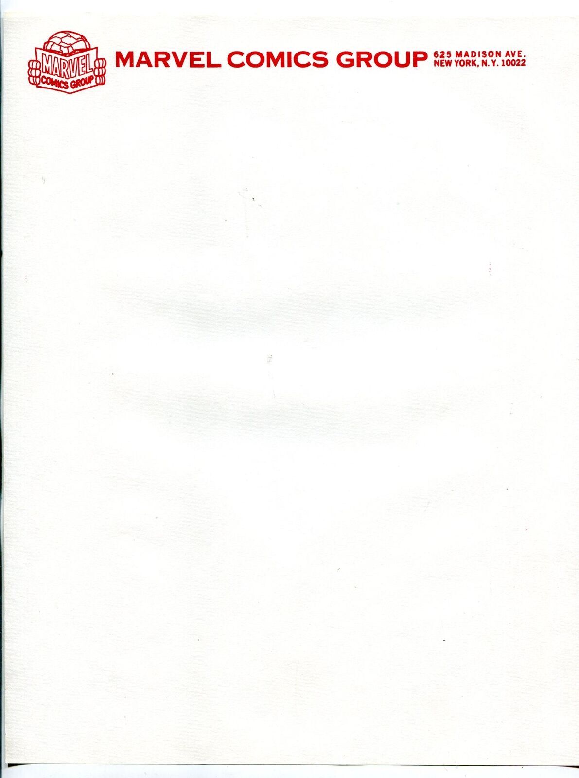 Marvel Comics Group unused Stationary THING - red letterhead | Comic ...