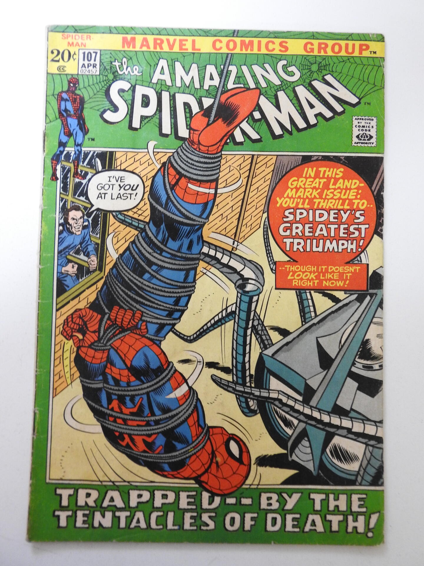 The Amazing Spider-Man #107 (1972) GD- Condition moisture damage ...