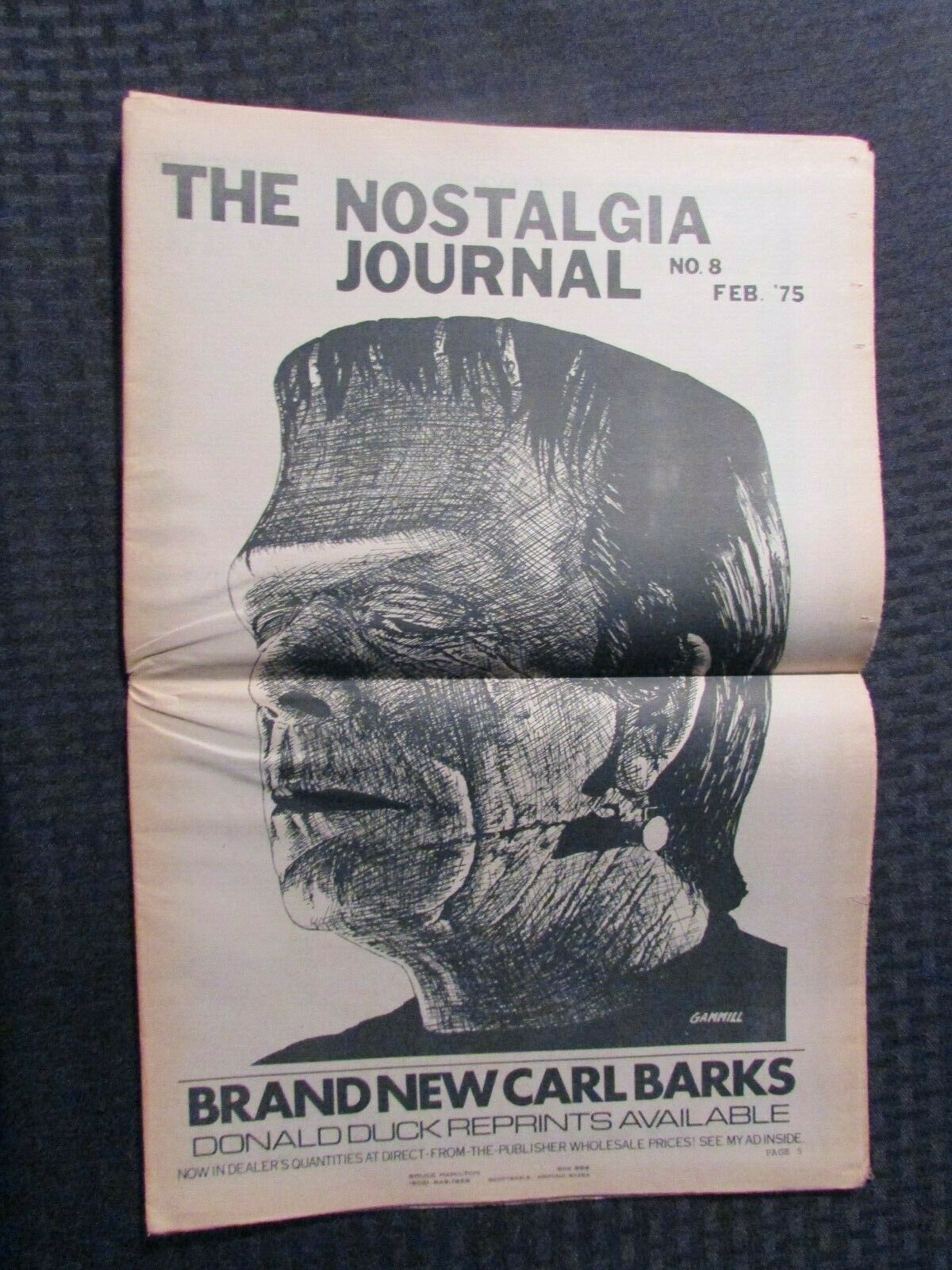 1975 THE NOSTALGIA JOURNAL Fanzine Newspaper #8 VG/FN 5.0 Frankenstein ...
